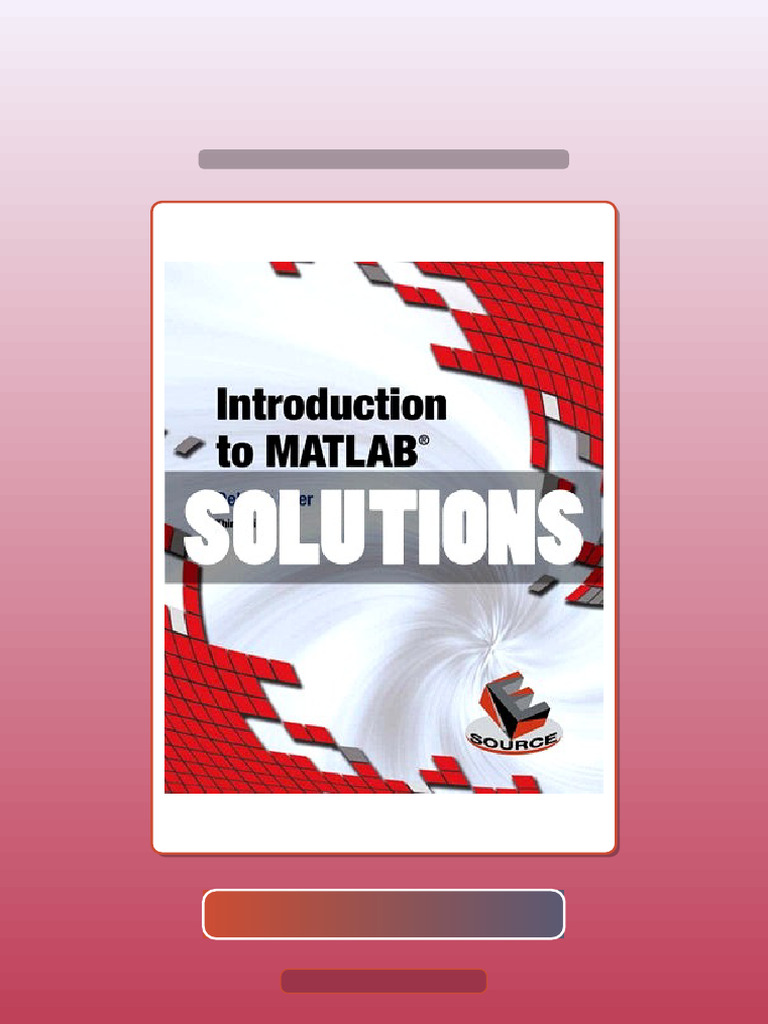 Solutions Introduction To MATLAB 3 Ed Etter | PDF