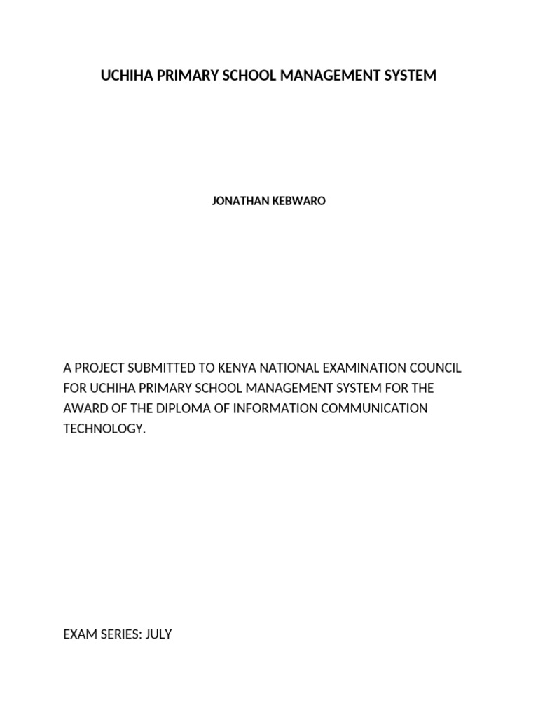 Uchiha Primary School Management System | PDF | System | Computing