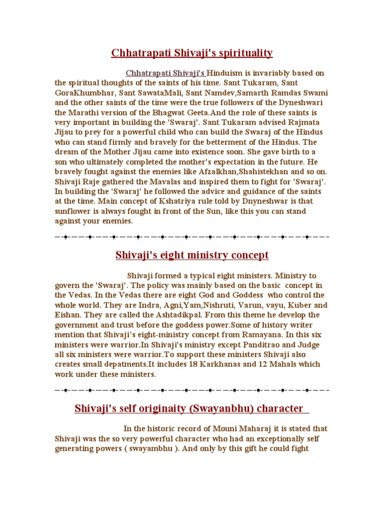 Chhatrapati Shivaji Raje | Download Free PDF | Indian Religions ...