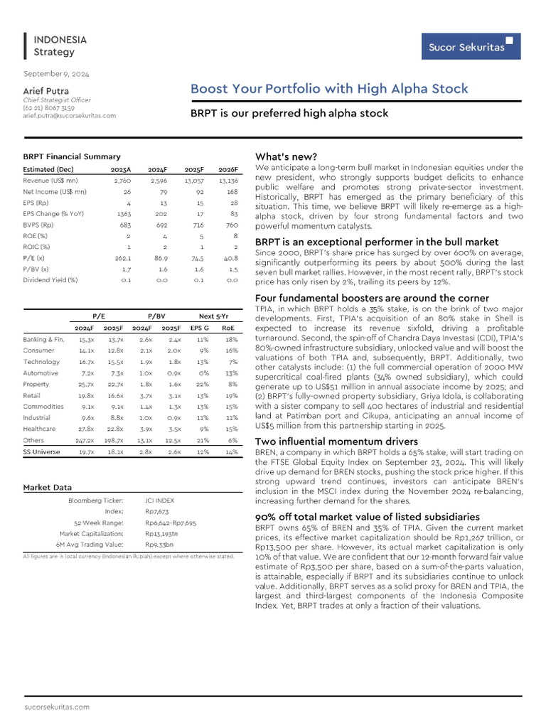 BRPT AZ 090924 High Alpha Stock | PDF | Financial Economics | Wealth