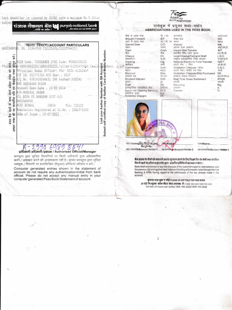 Abbreviations in Pass Book Guide | PDF