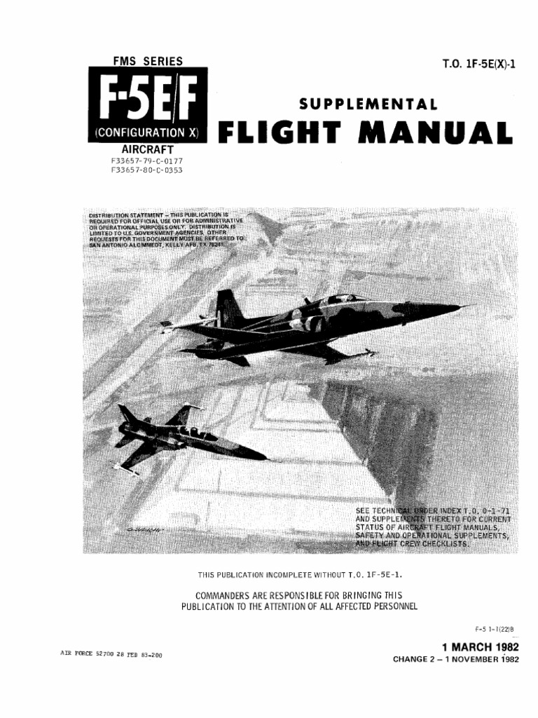 F-5E/X Supplemental Flight Manual | PDF | Compass | Aerospace