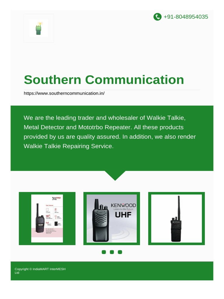 Southern Communication Walkie Talkies | PDF | Radio | Electrical ...