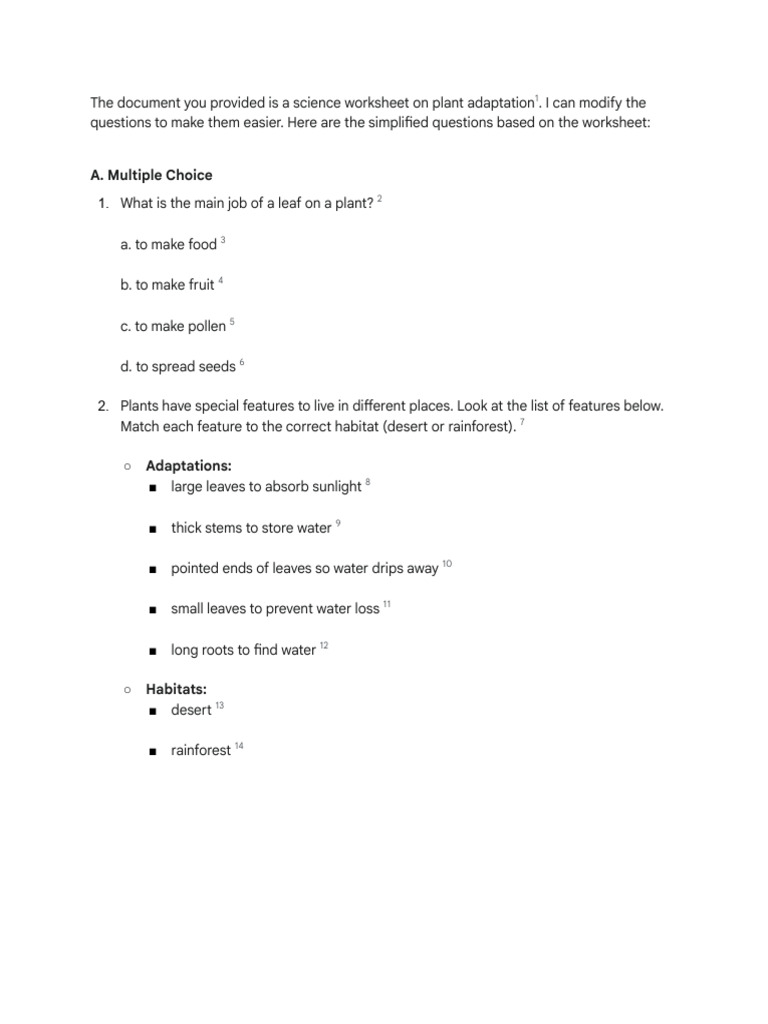 Please Modify With The Same Questions But Make I... | PDF | Plants | Leaf