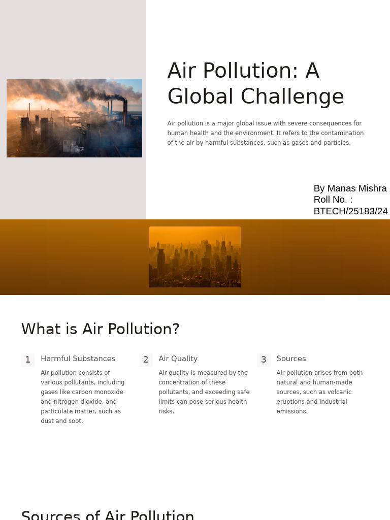 Air Pollution A Global Challenge | PDF | Air Pollution | Particulates