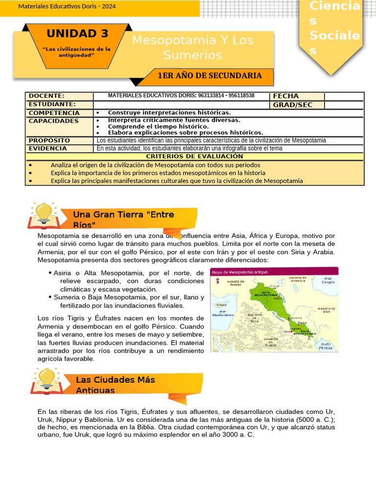 Mesopotamia: Civilización y Ciudades Antiguas | PDF | Mesopotamia | Sumeria