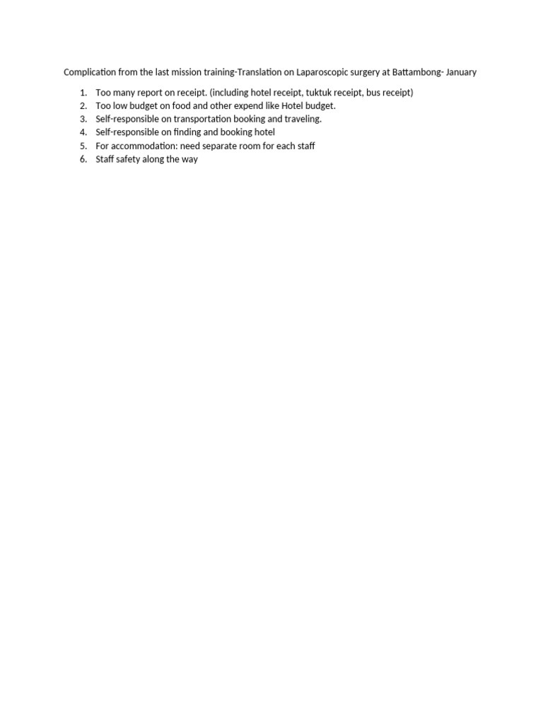 Complication From The Last Mission Training | PDF