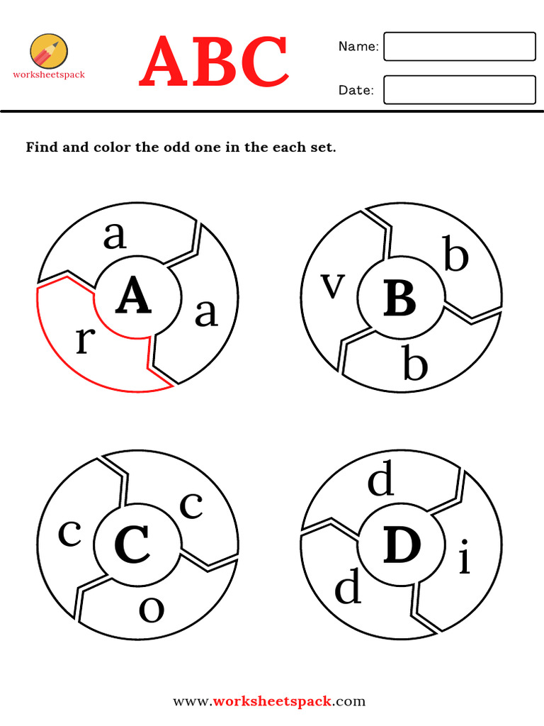 Circle the Odd Letter Worksheet | PDF