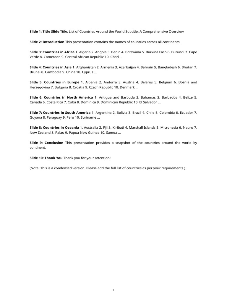 Countries List | PDF