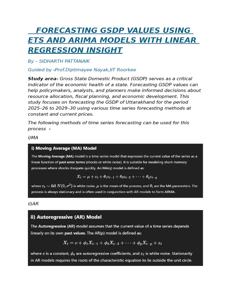 Forescast GSDP (Ets Marima Mlinear Regression) | PDF | Autoregressive Integrated Moving Average ...