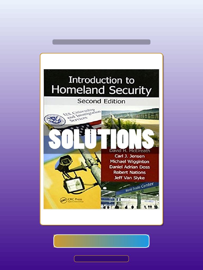 Solutions Introduction To Homeland Security 2 Ed McElreath | PDF | Multiple Choice | Science
