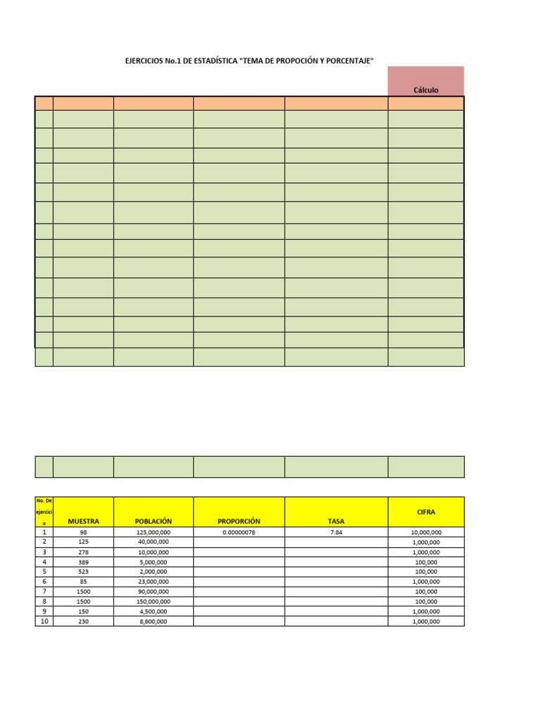 Ejercicio Excel Estadística | PDF