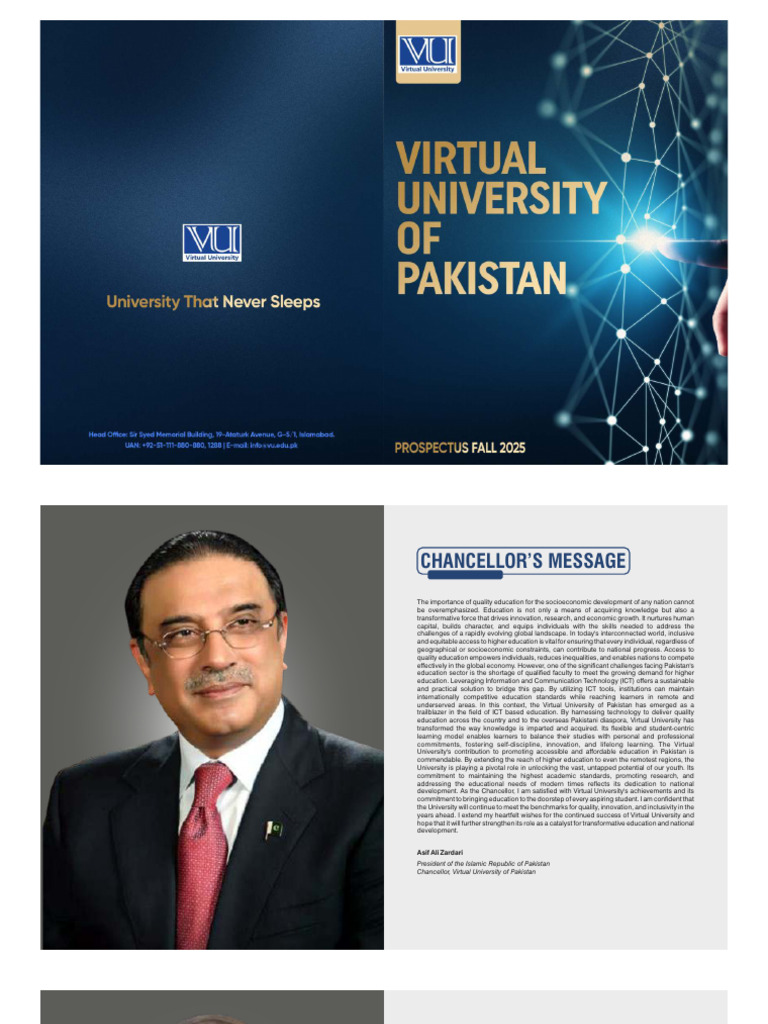 VU Prospectus Fall 2025 | PDF | Bachelor's Degree | Bachelor Of Science