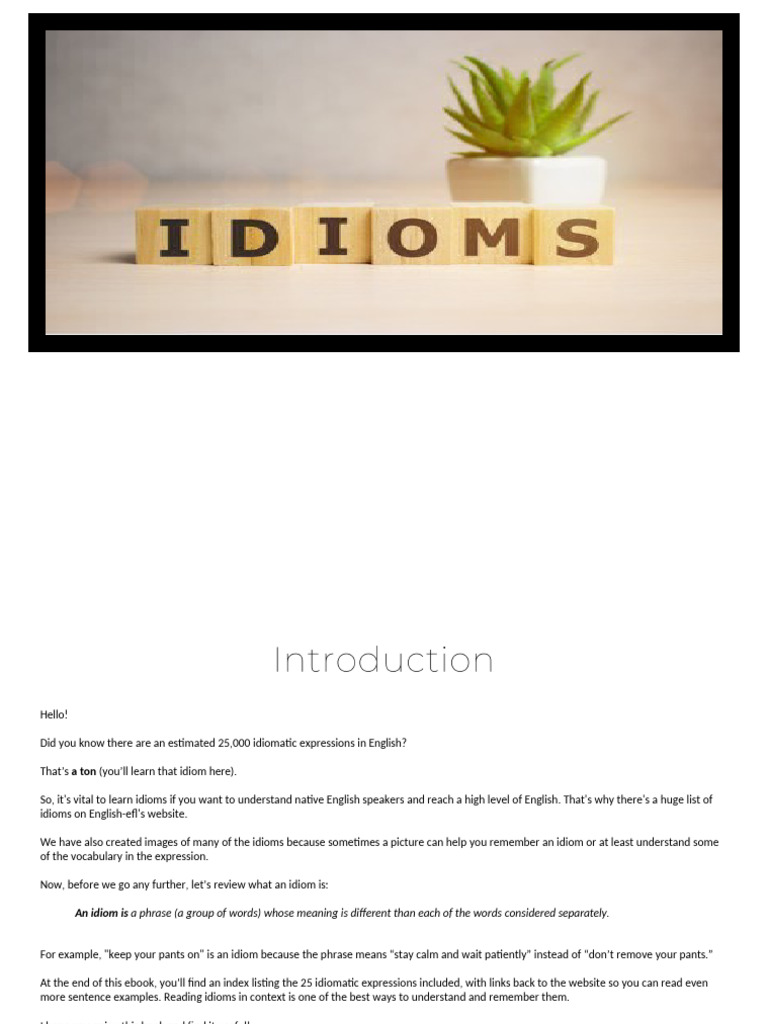 25 Illustrated English Idioms | PDF
