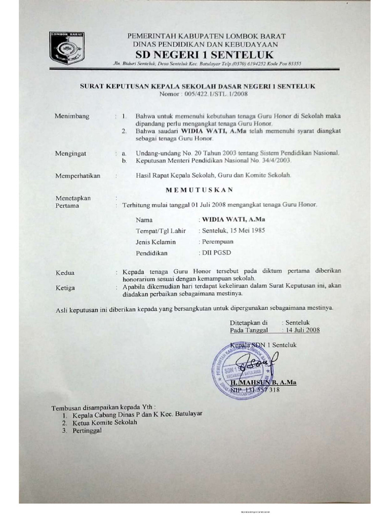 SK Pengangkatan 2008 - Compressed | PDF