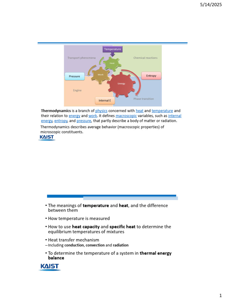 Thermodynamics: Heat and Temperature Concepts | PDF | Temperature | Heat