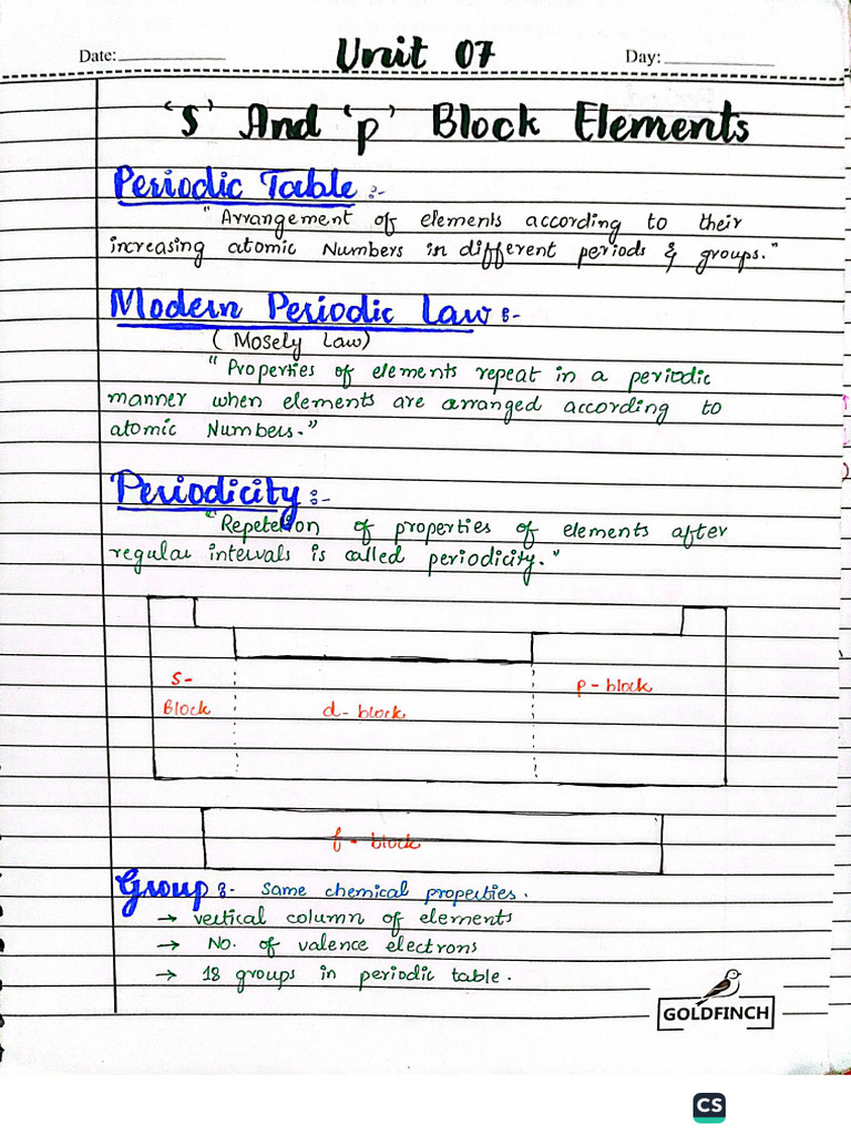 S and P Block Elements Notes by Nazish | PDF