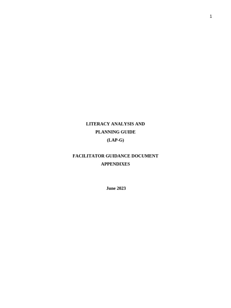 LAP-G Guidance Document Tiers 1 2 3+ APPENDIX June 2023 | PDF | Phonics | Reading Comprehension