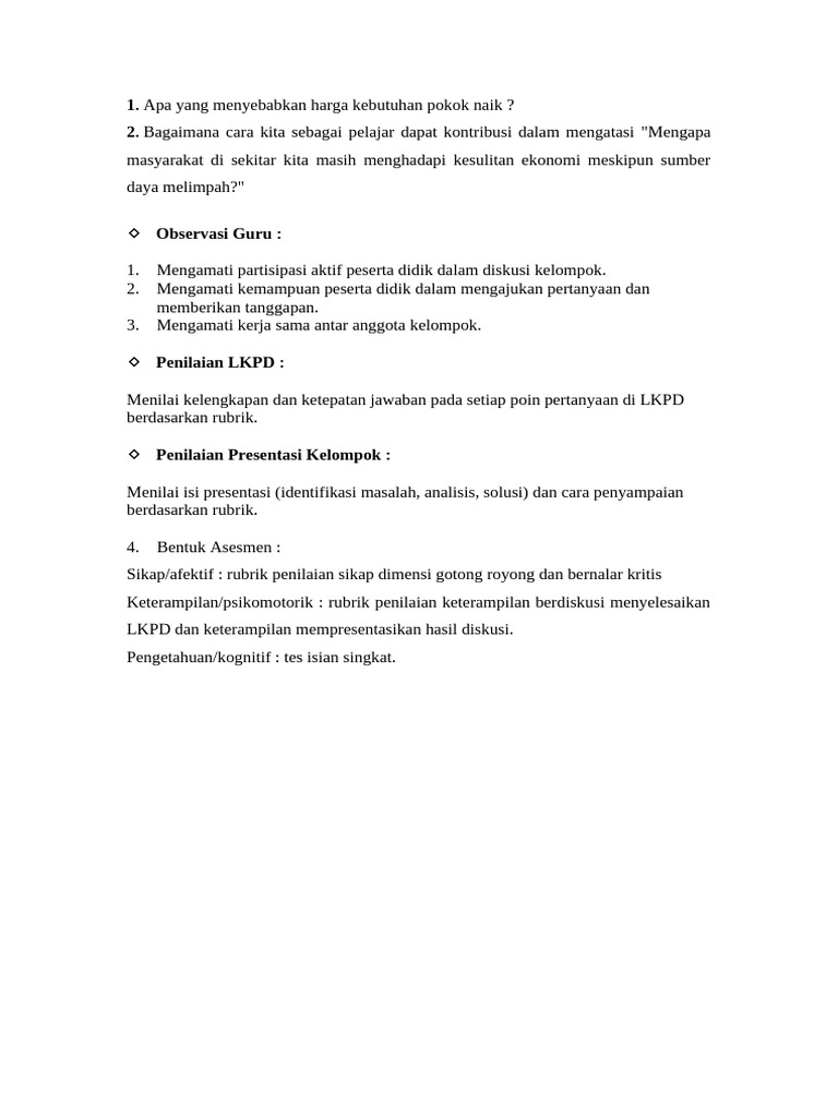 Apa Yang Menyebabkan Harga Kebutuhan Pokok Naik | PDF