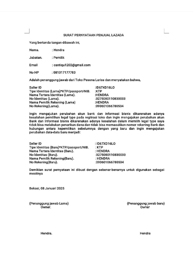 PDF Surat Lazada | PDF