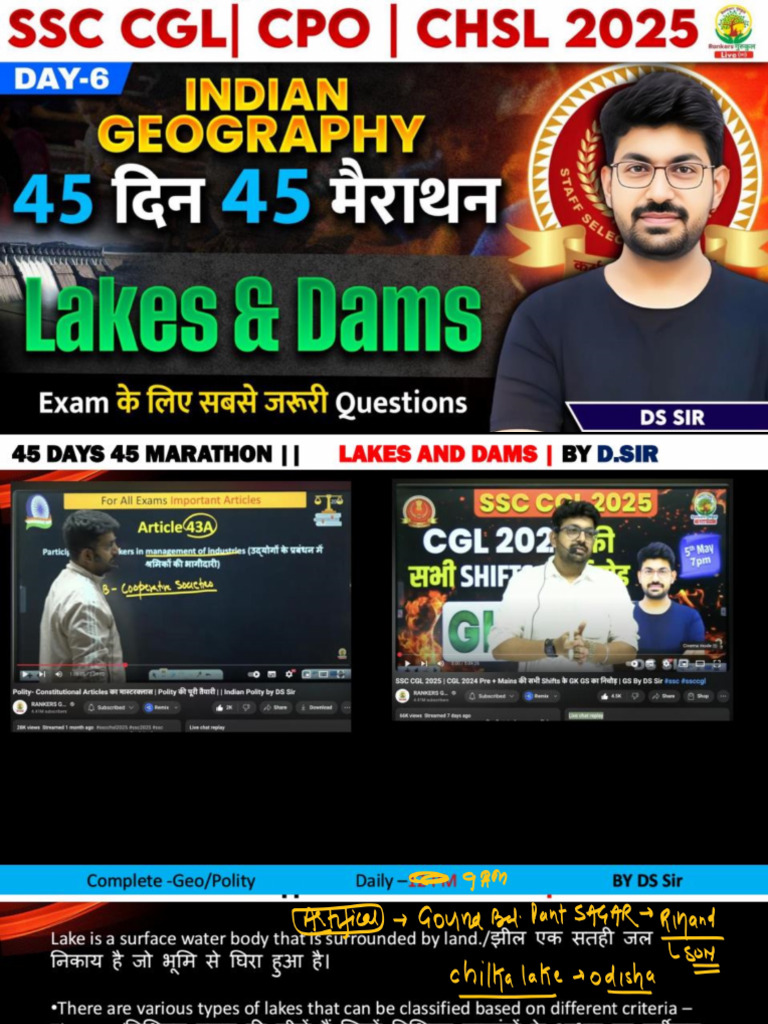 Lakes and Dams 45 Days 45 Marathon | PDF | Aquifer | Aquatic Ecology