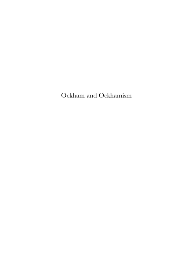 Ockham and Ockhamism | PDF | Medieval Philosophy | Philosophical Realism