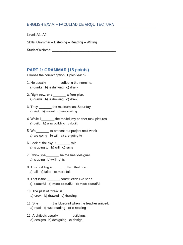 English Exam Architecture A1 A2 | PDF | Chess Openings | Chess Theory