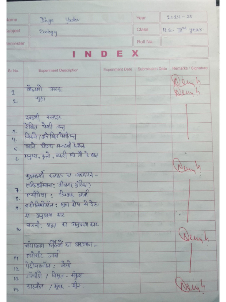 Zoology Practical File Hindi Medium | PDF