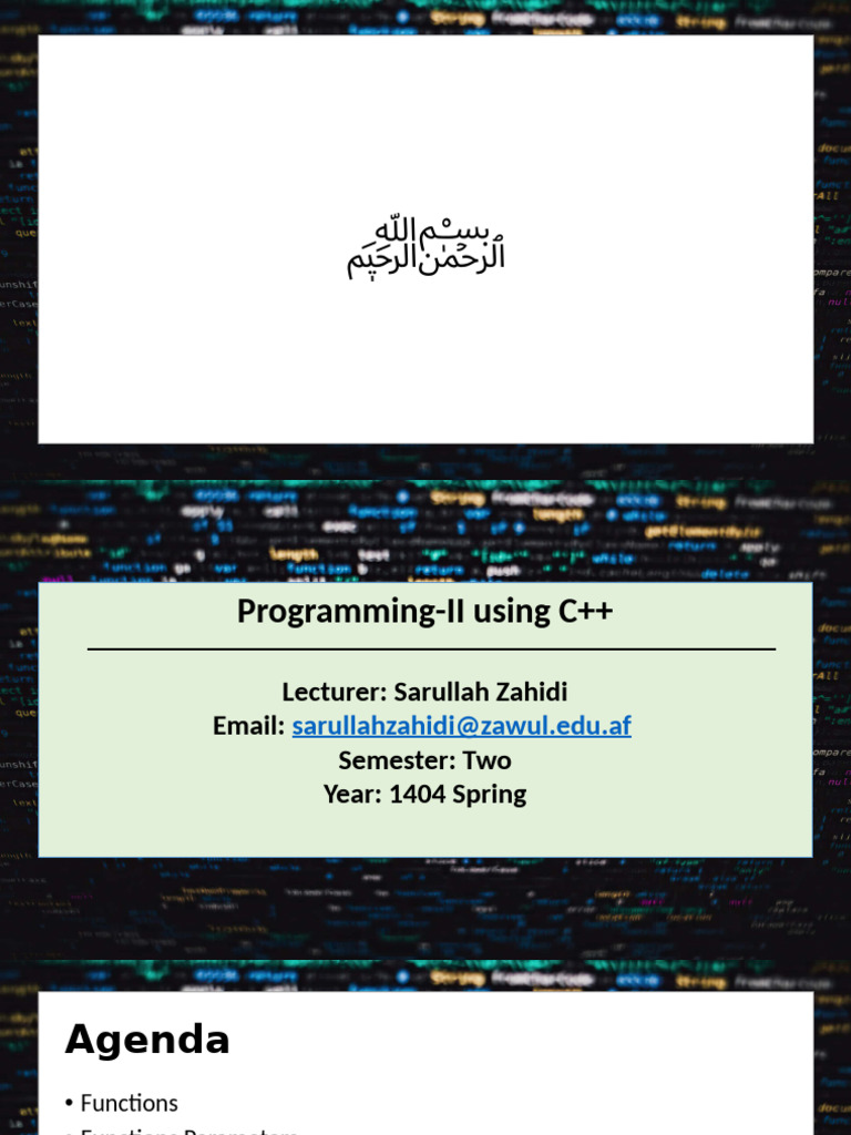 6th Week Prgramming-II Using C++ | PDF | Parameter (Computer ...