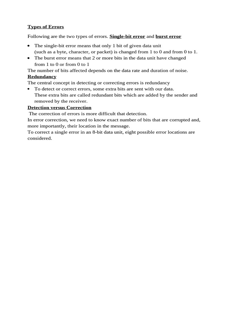 Types Of Errors PDF