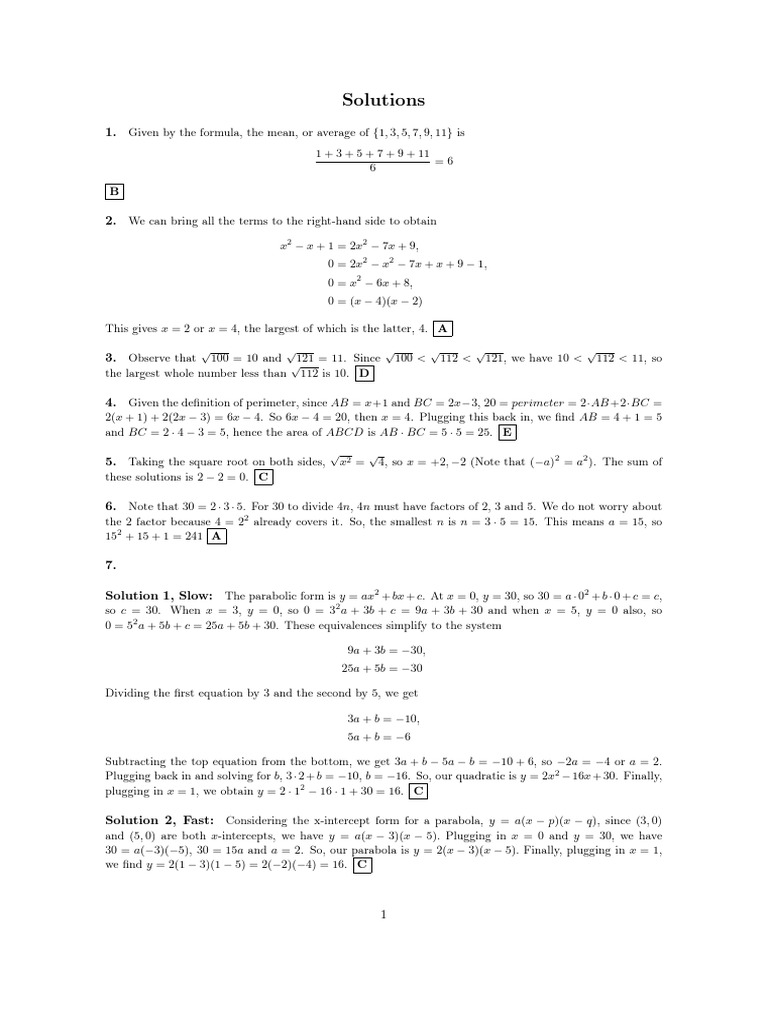 Math Problem Solutions and Explanations | PDF | Chess Theory | Chess