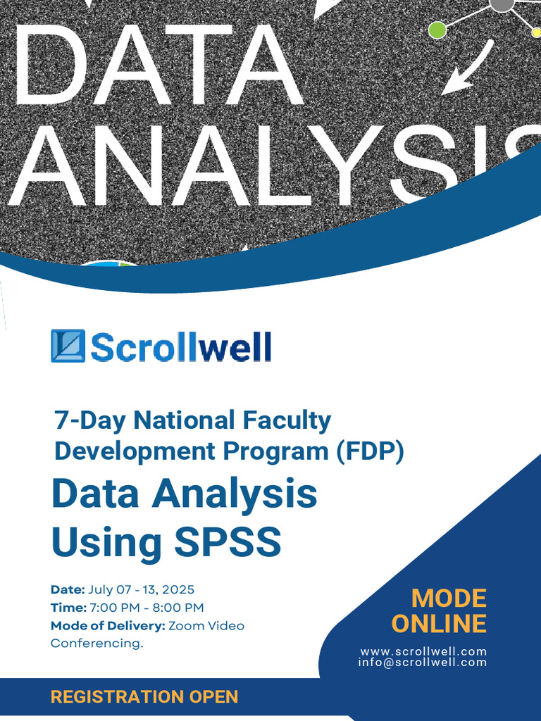 7 Day National Faculty Development Program FDP On SPSS | PDF | Factor Analysis | Spss