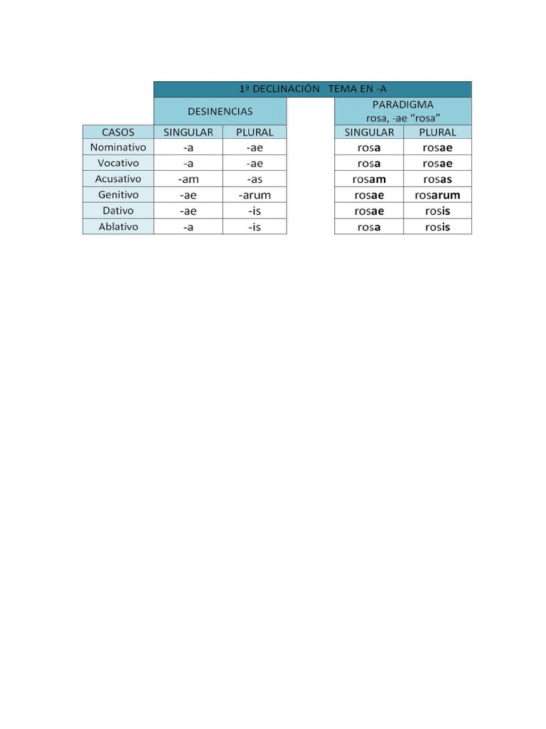 Primera Declinación Latín | PDF