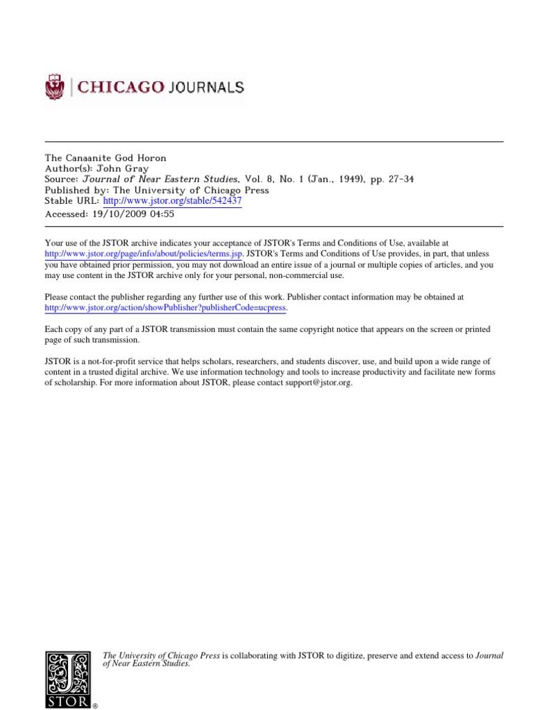 The Canaanite God Horon | PDF | Phoenicia | Serpent (Symbolism)