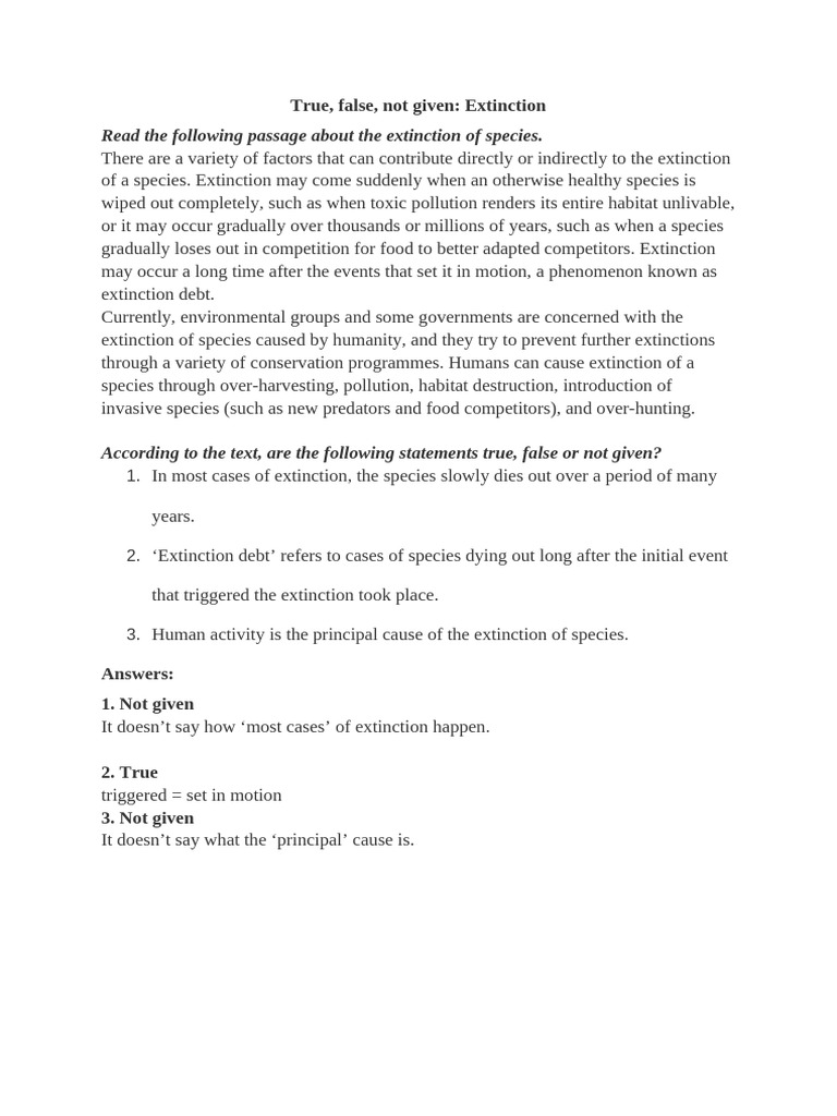 Extinction | PDF