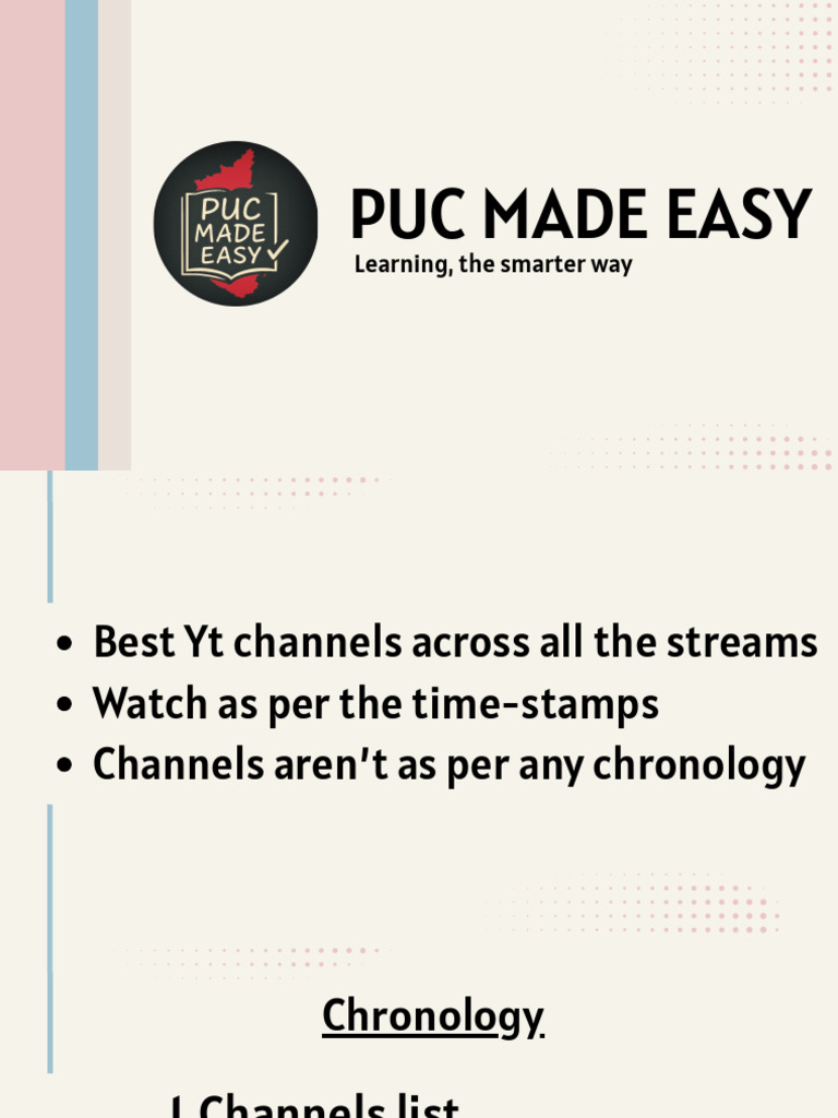 Best Yt Channels For PUC | PDF