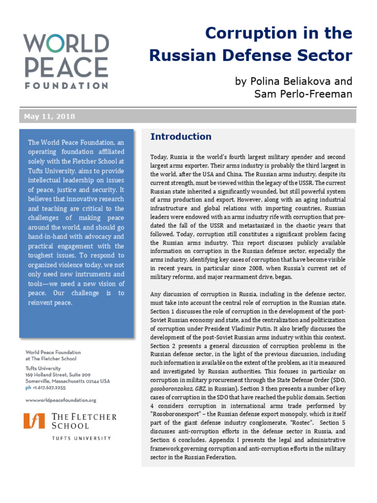 Russian Defense Corruption Report Beliakova Perlo Freeman 20180502 ...