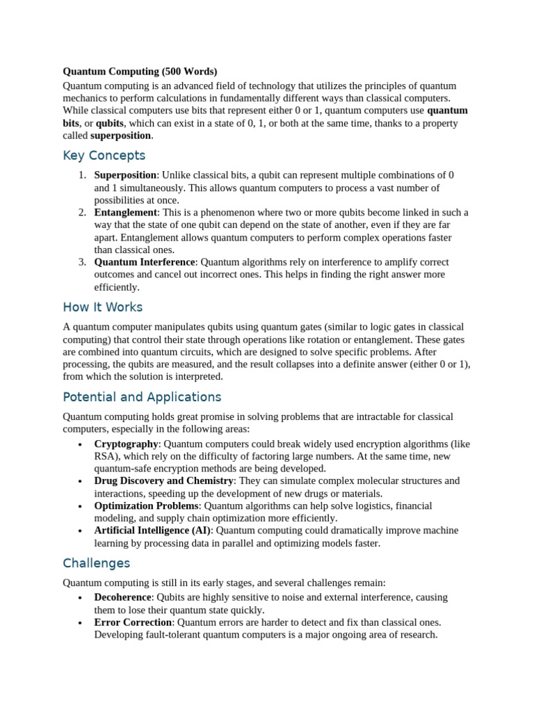 All About Quantum Computing | PDF | Quantum Computing | Physics
