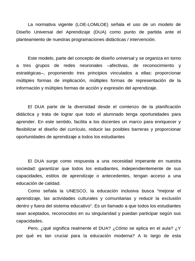 Dua Diseño Universal Del Aprendizaje | PDF | Enseñando | Aprendizaje