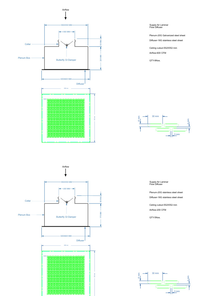 Supply & Exhaust Air Laminar Flow Diffuser | PDF | Continuum Mechanics | Electromechanical ...