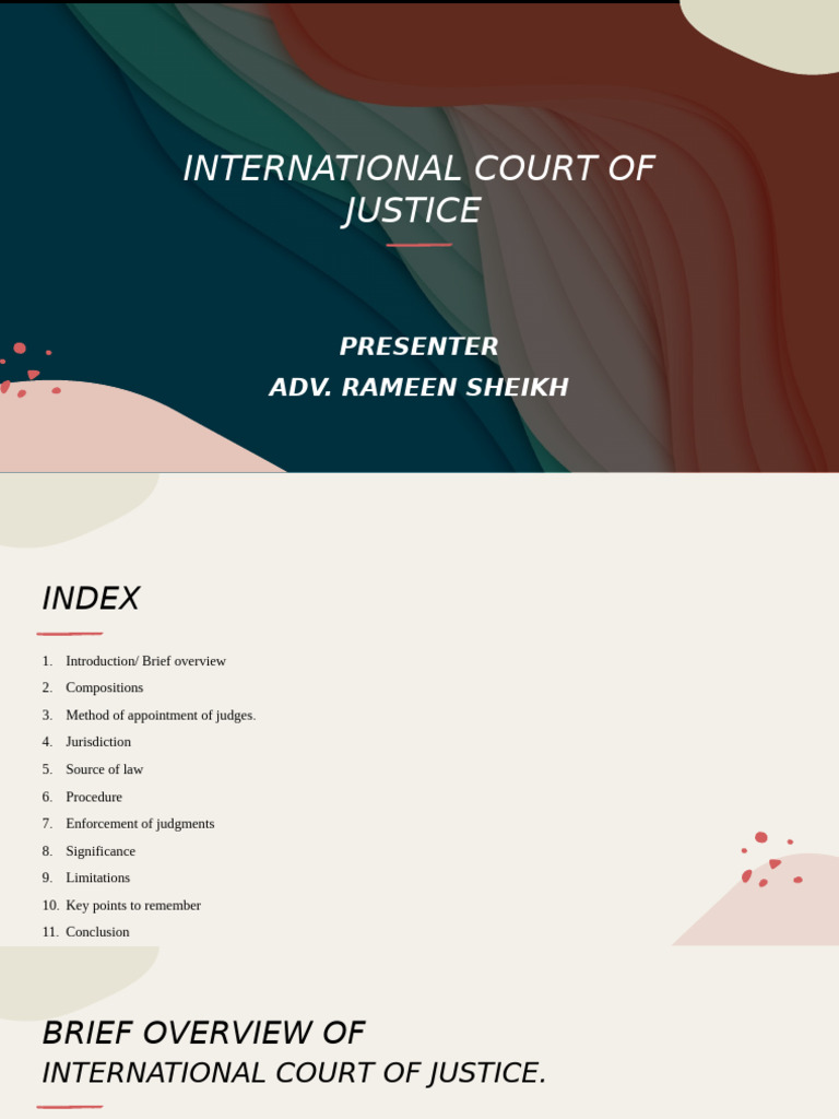 International Court of Justice Icj | PDF | Government | Judiciaries