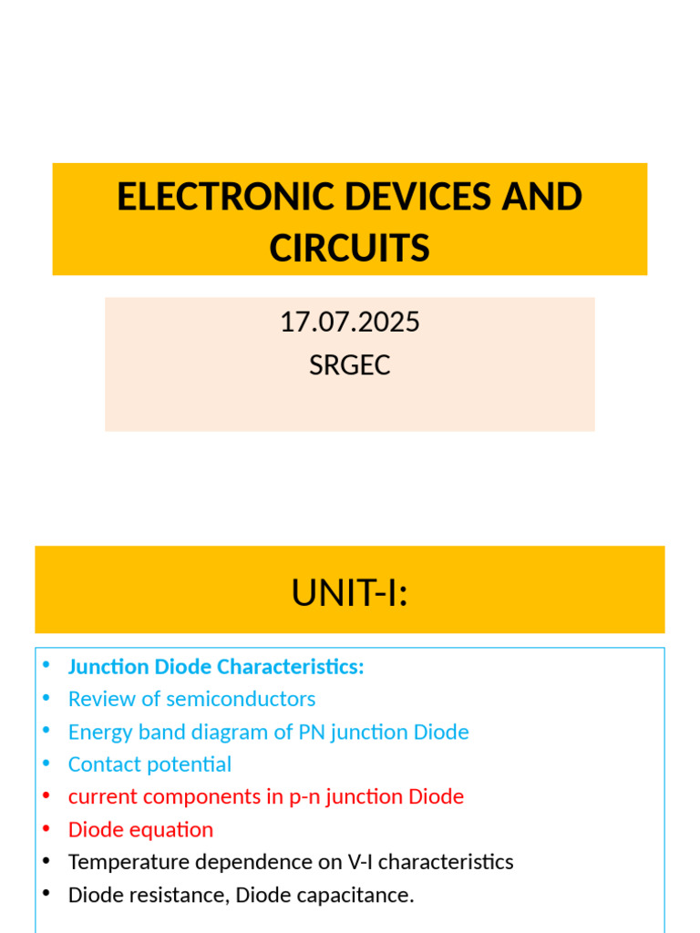 Diode Current Equation Derivation | PDF | P–N Junction | Electric Current