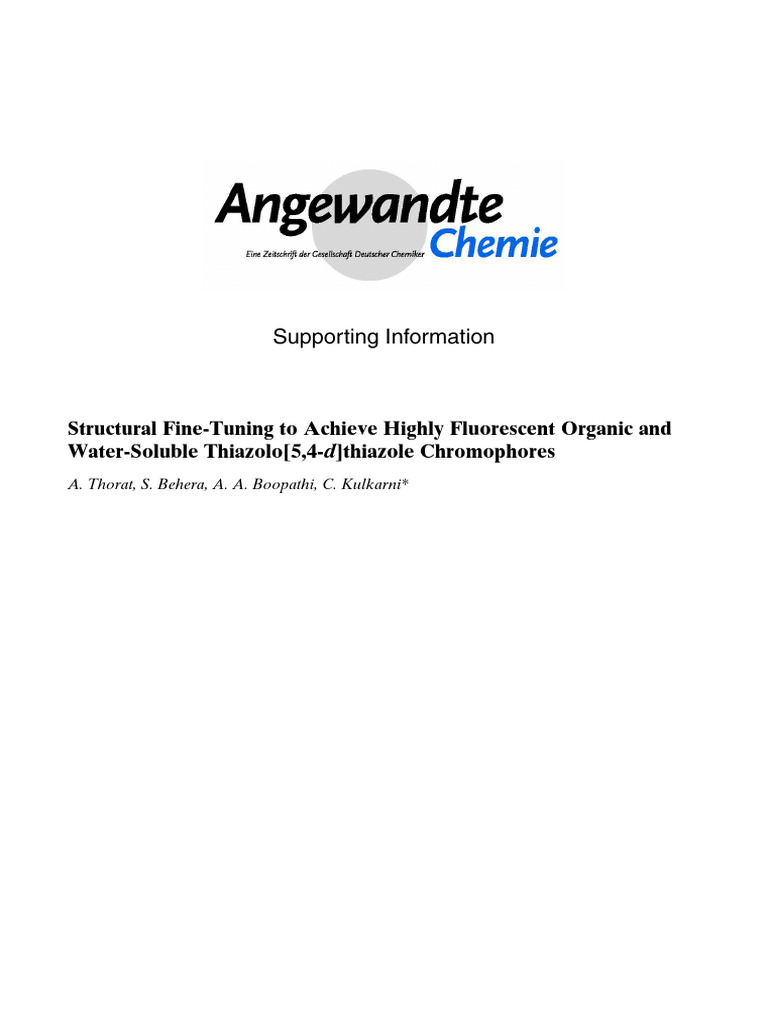 Anie202409725-Thiazolo Thiazole Ref | PDF | Ultraviolet–Visible Spectroscopy | Fluorescence