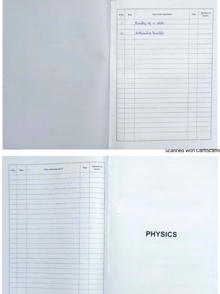 Shaun Sunil Koshy 9c 33 Physics Practicals | PDF