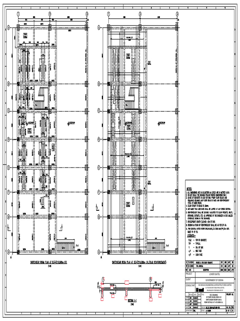 RCC Pump House Drawing Details | PDF