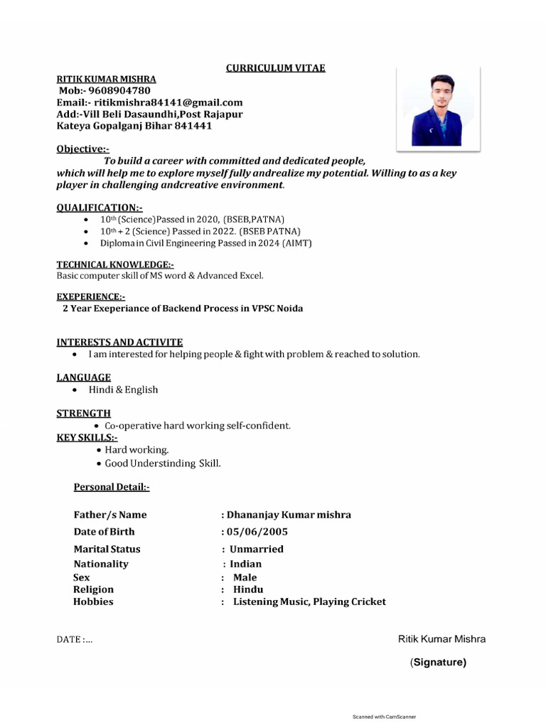 Ritik Mishra CV Final | PDF