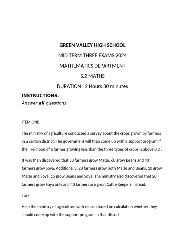 S2 Math End of Year | PDF | Cartesian Coordinate System | Length