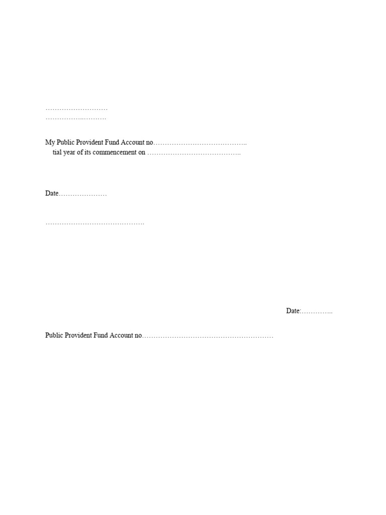 PPF Account Extension Application Form H | PDF