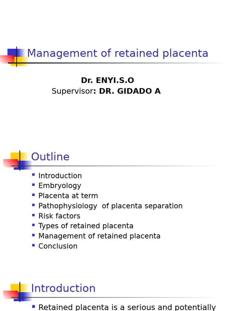 Management of Retained Placenta | PDF | Uterus | Childbirth