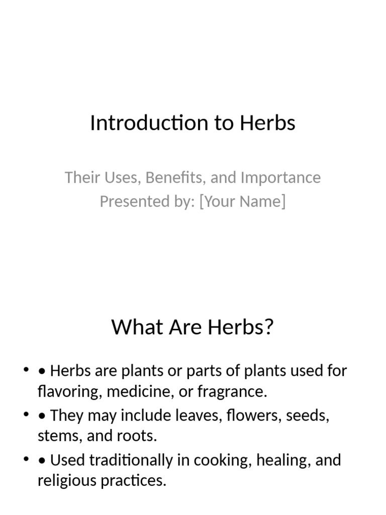 Introduction to Herbs and Their Uses | PDF | Turmeric | Herbs And Spices